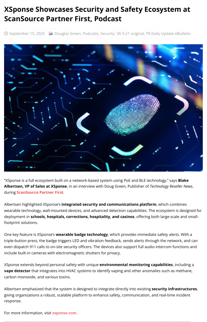 XSponse Showcases Security and Safety Ecosystem at ScanSource Partner First, Podcast – XSponse